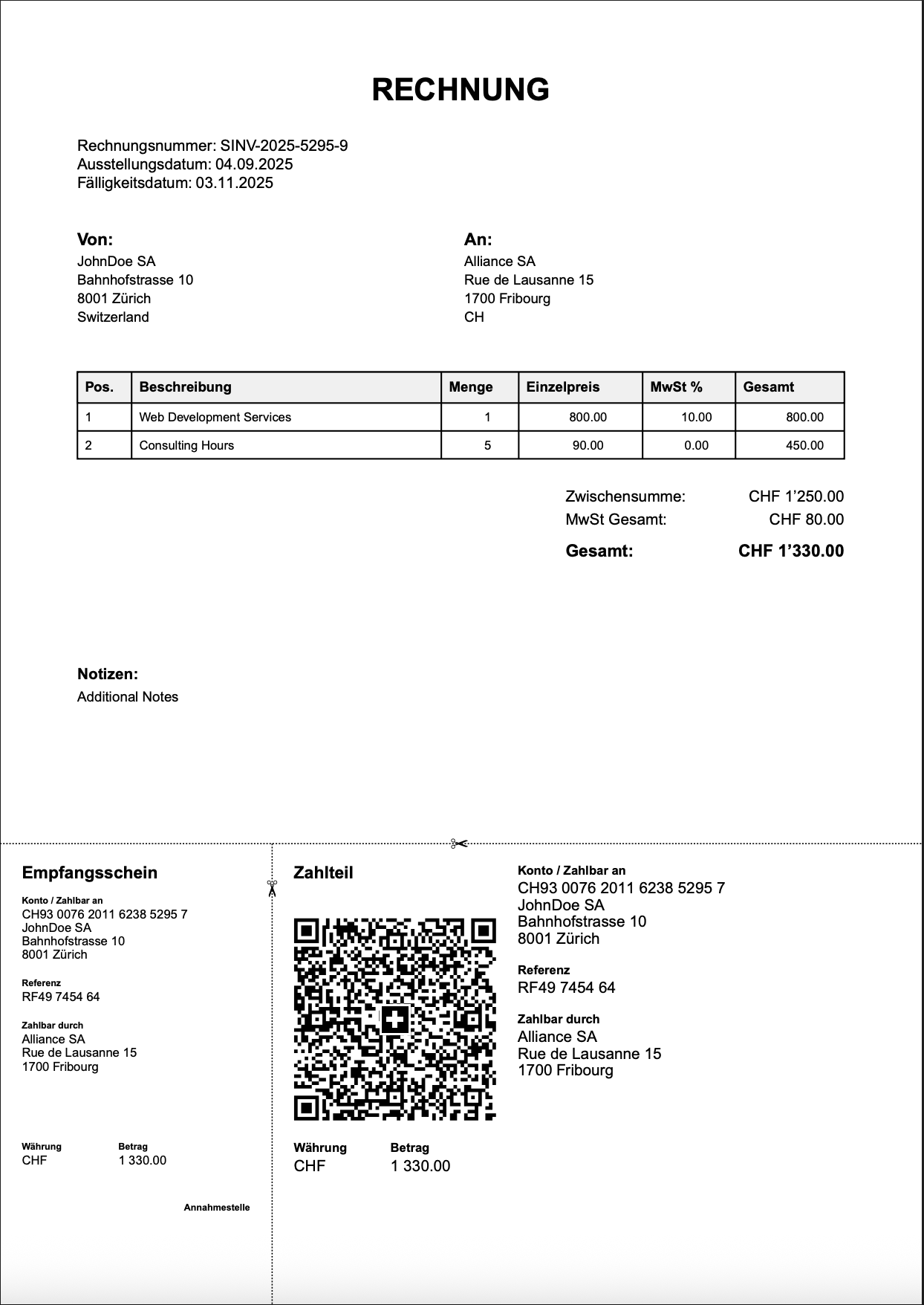 QRBill - Swiss QR Bill Generator | SwissInvoice